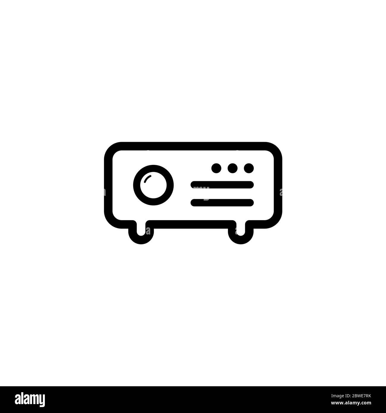 Projector Line Icon In Flat Style Vector For Apps, UI, Websites. Black ...