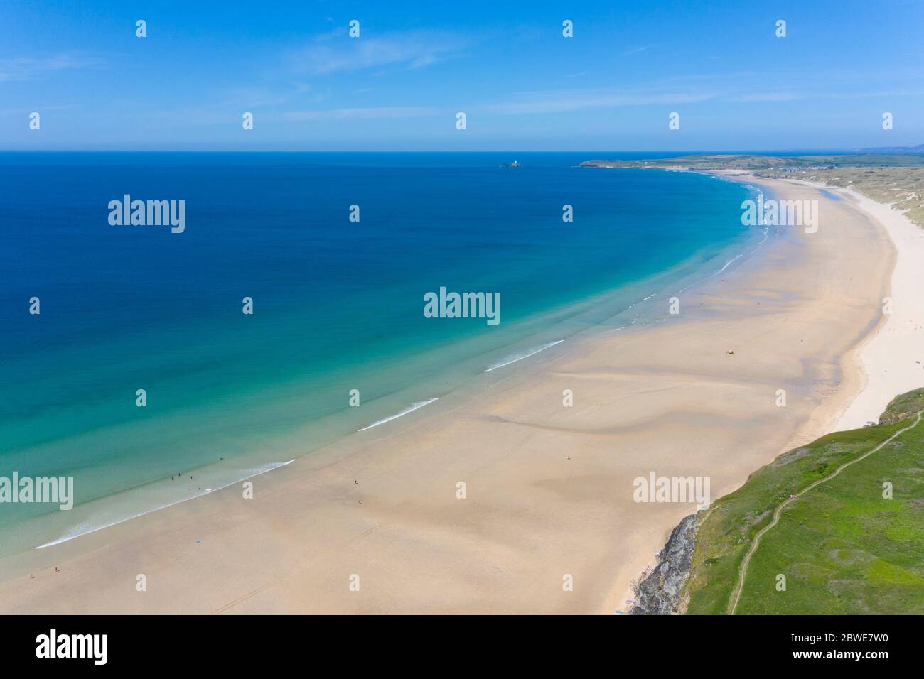 Aerial photograph of Hayle Beach, Cornwall, England Stock Photo - Alamy