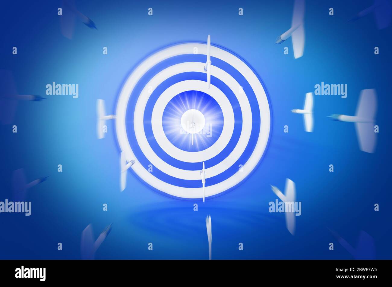 3d rendering image , Target with darts, Business Target Goal For ...