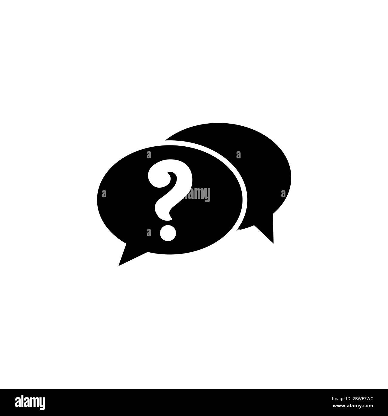 Question Icon In Flat Style Vector For Apps, UI, Websites. Black Icon ...