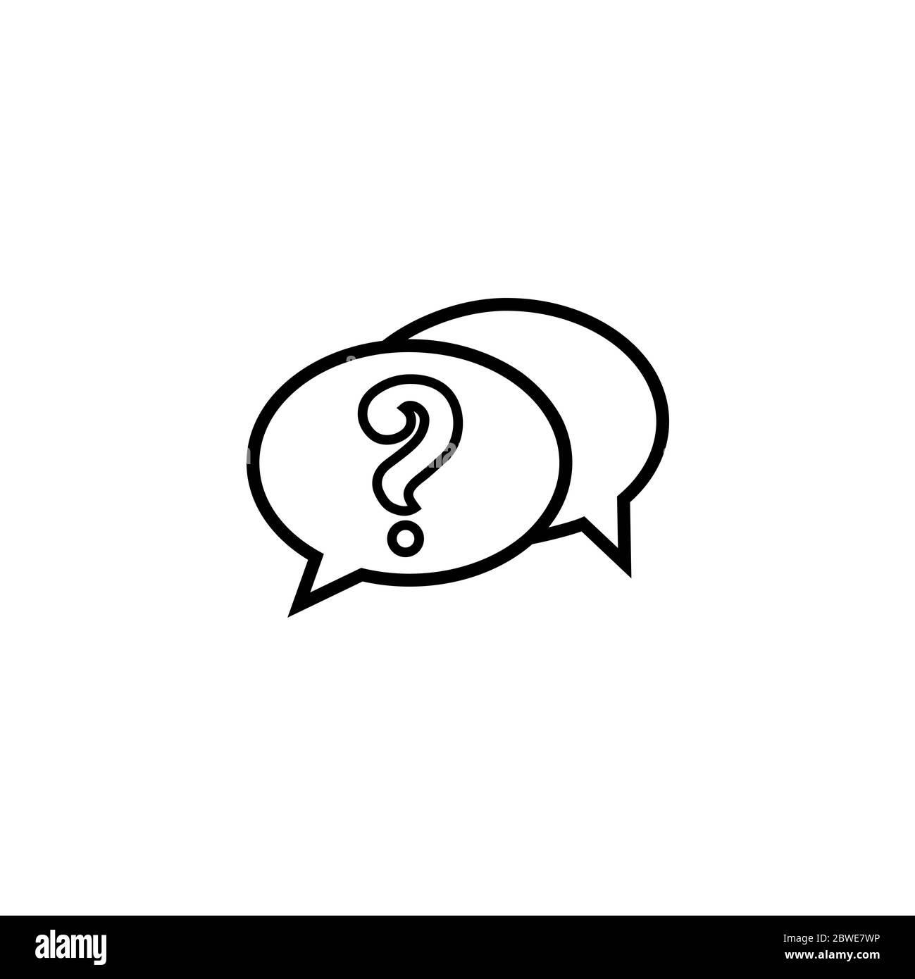 Question Line Icon In Flat Style Vector For Apps, UI, Websites. Black ...