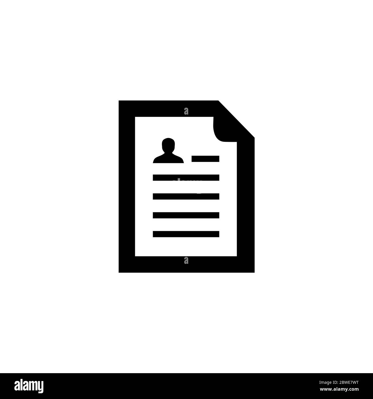 Resume Icon In Flat Style Vector For Apps, UI, Websites. Black Icon ...