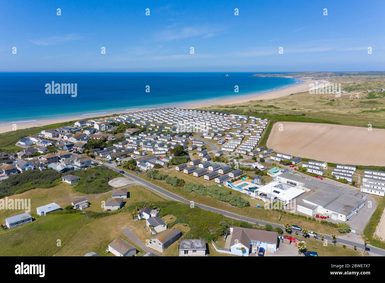 Aerial photograph of Hayle Beach, Cornwall, England Stock Photo - Alamy