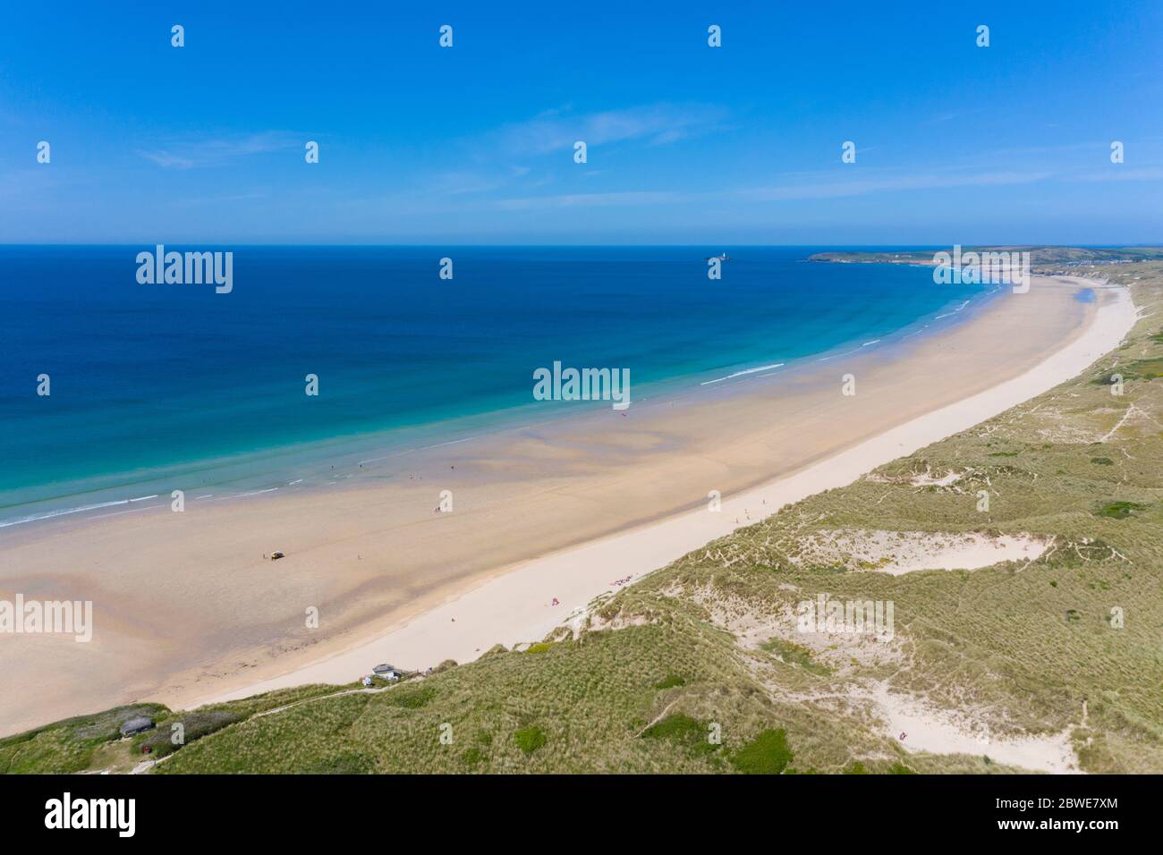 Aerial photograph of Hayle Beach, Cornwall, England Stock Photo - Alamy