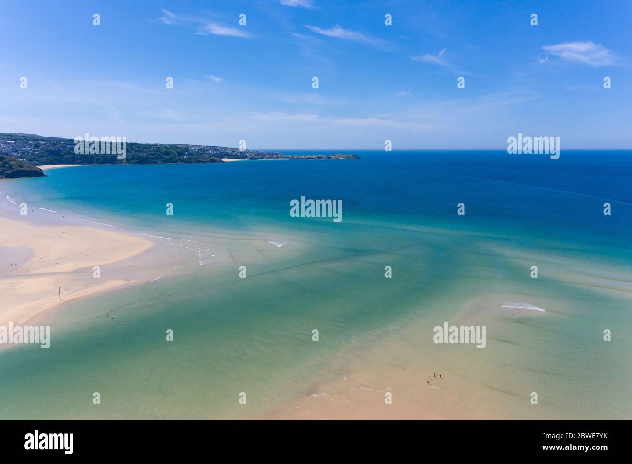 Aerial photograph of Hayle Beach, Cornwall, England Stock Photo - Alamy