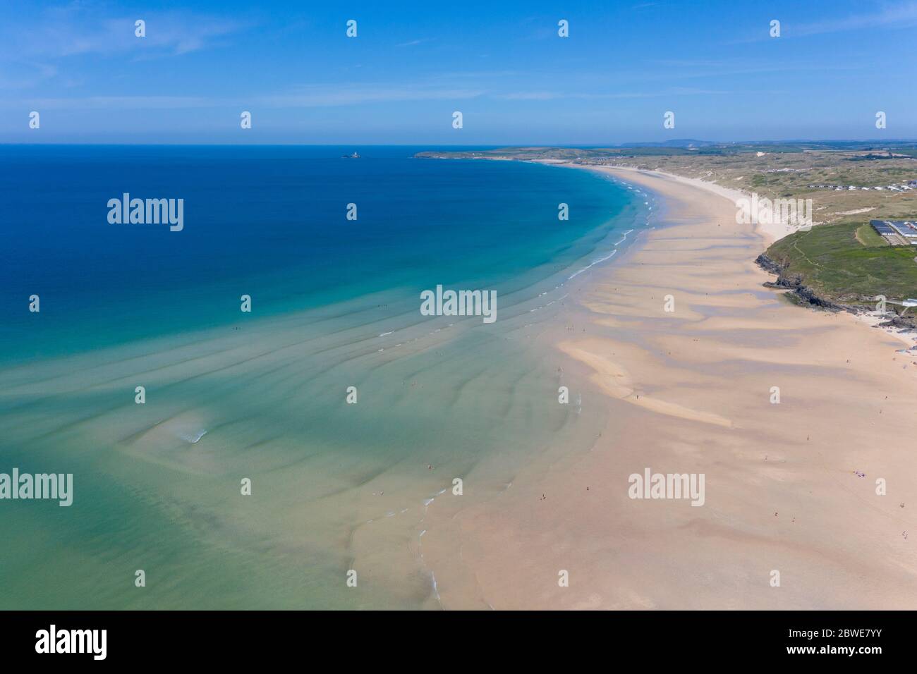 Aerial photograph of Hayle Beach, Cornwall, England Stock Photo - Alamy