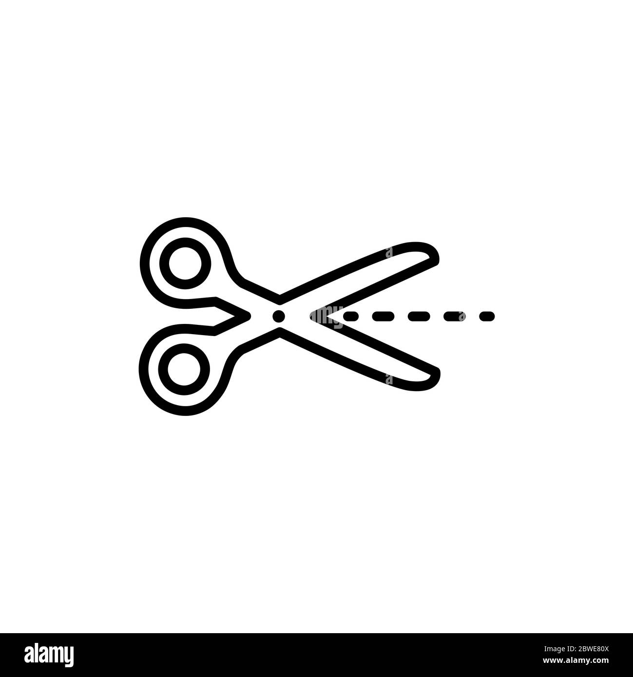 Scissor Line Icon In Flat Style Vector For Apps, UI, Websites. Black ...