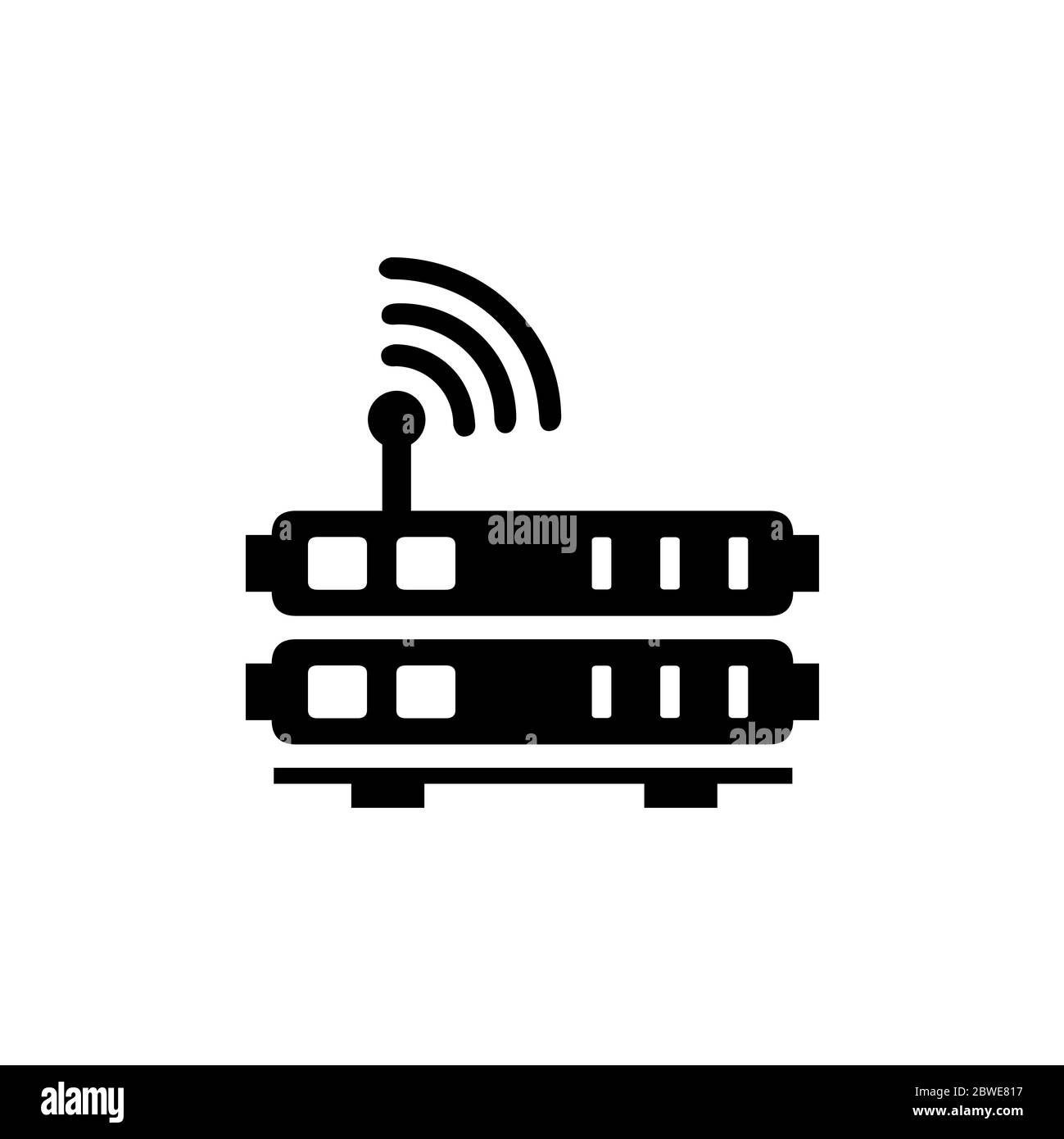 Router Icon In Flat Style Vector For Apps, UI, Websites. Black Icon ...