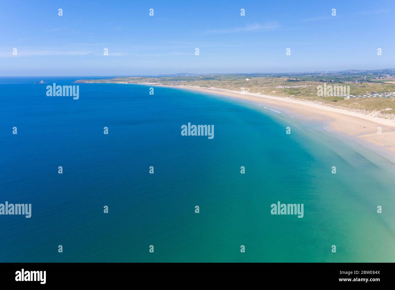 Aerial photograph of Hayle Beach, Cornwall, England Stock Photo - Alamy