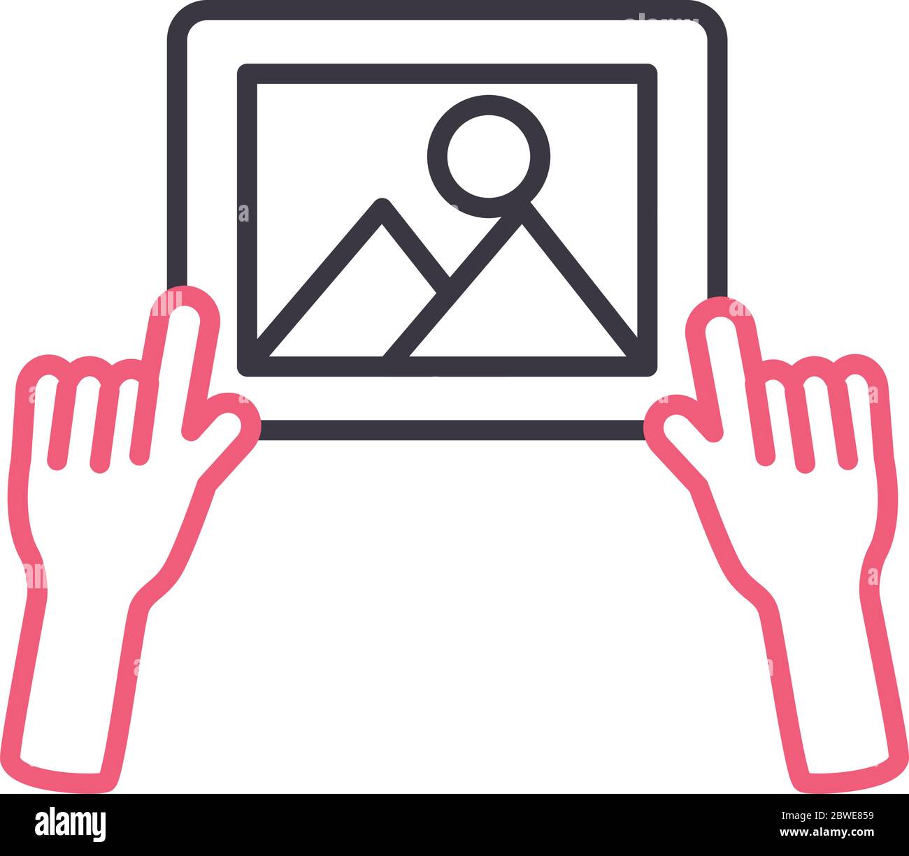 Hands frame landscape Stock Vector Images - Alamy