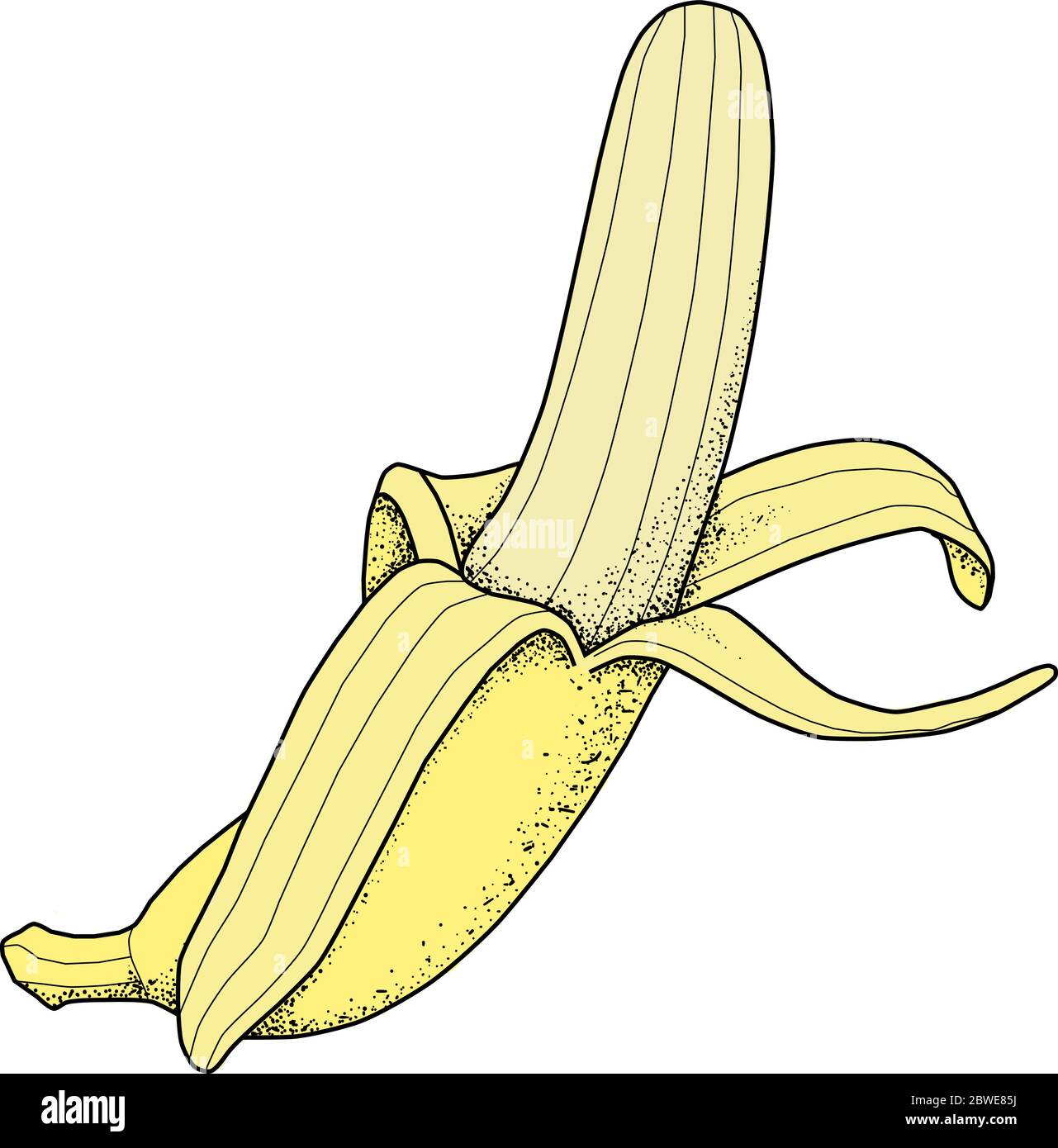 open banana sketch vector illustration Stock Vector Image & Art - Alamy