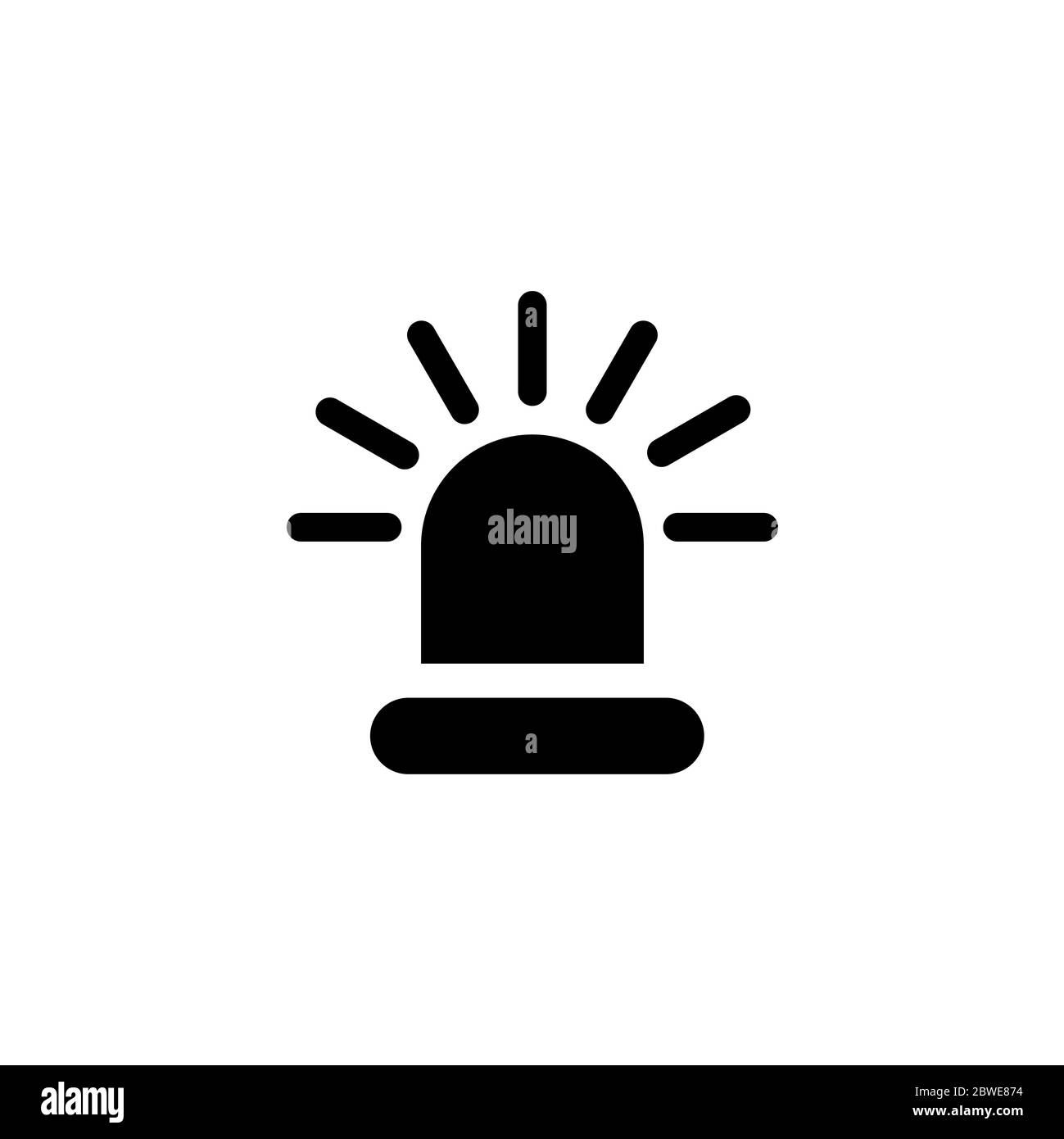 Siren Light Icon In Flat Style Vector For Apps, UI, Websites. Black ...