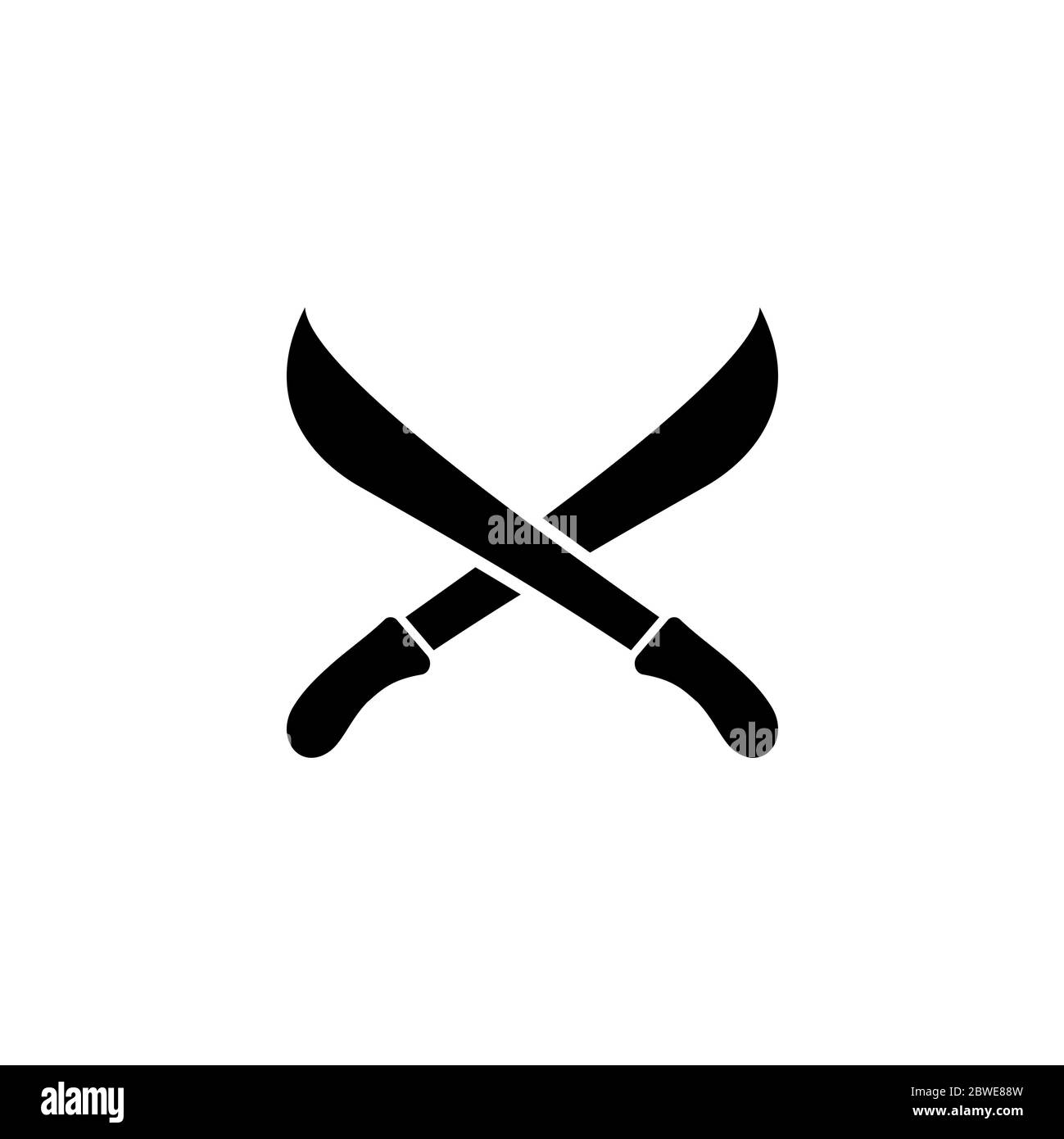 Sword Cross Icon In Flat Style Vector For Apps, UI, Websites. Black ...