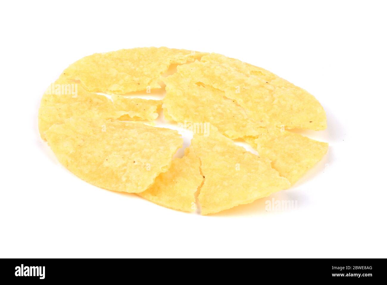 Broken potato chips isolated on white background. High resolution photo ...