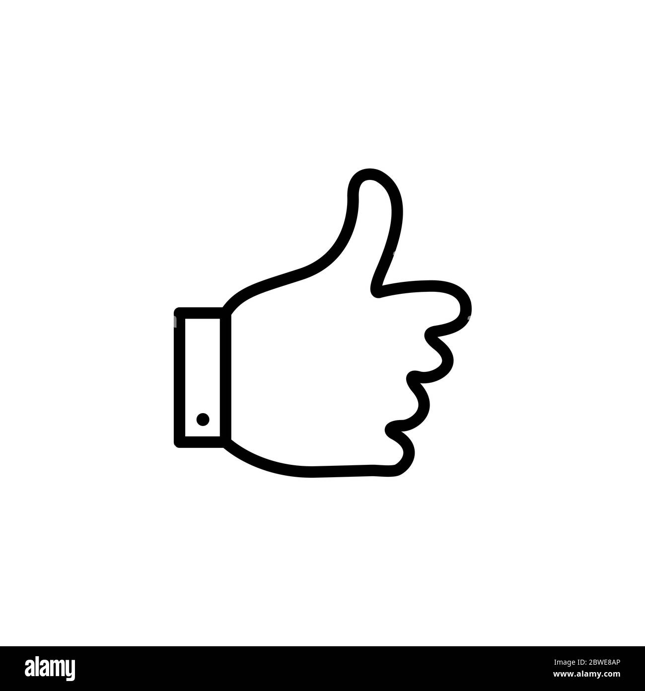 Thumbs Up Line Icon In Flat Style Vector For App, UI, Websites. Black ...