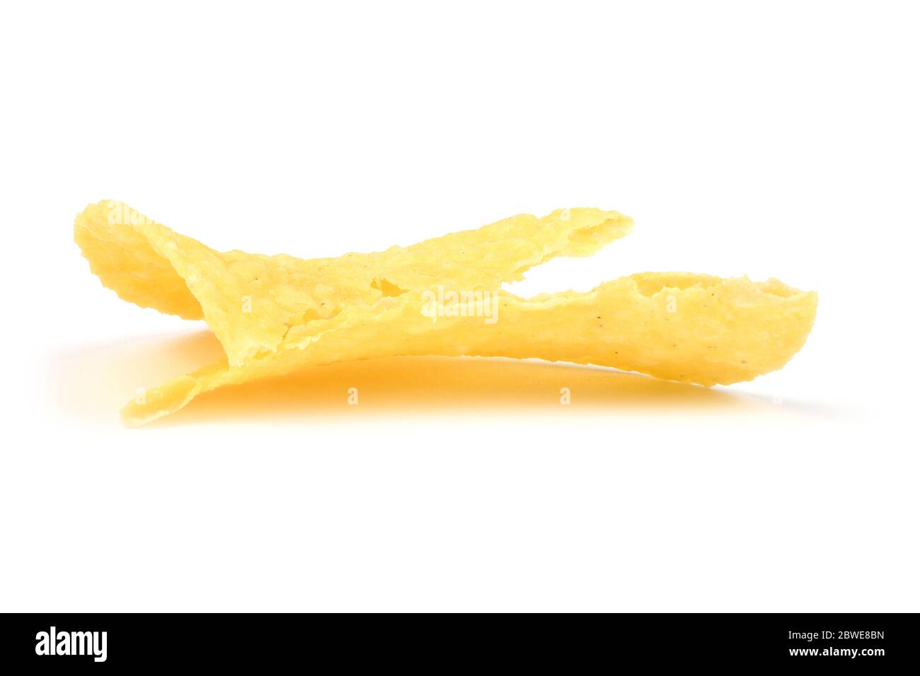 Broken potato chips isolated on white background. High resolution photo ...