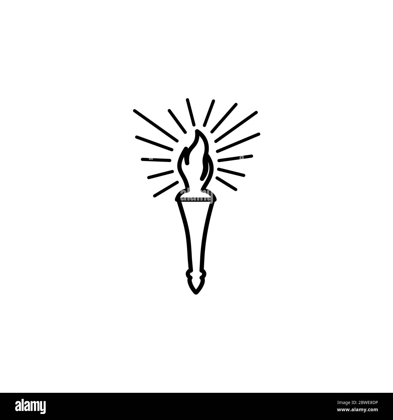 Torch Line Icon In Flat Style Vector For Apps, UI, Websites. Black Icon ...
