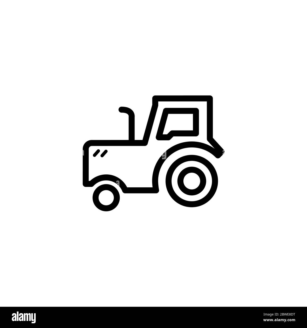 Tractor Line Icon In Flat Style Vector For Apps, UI, Websites. Black ...