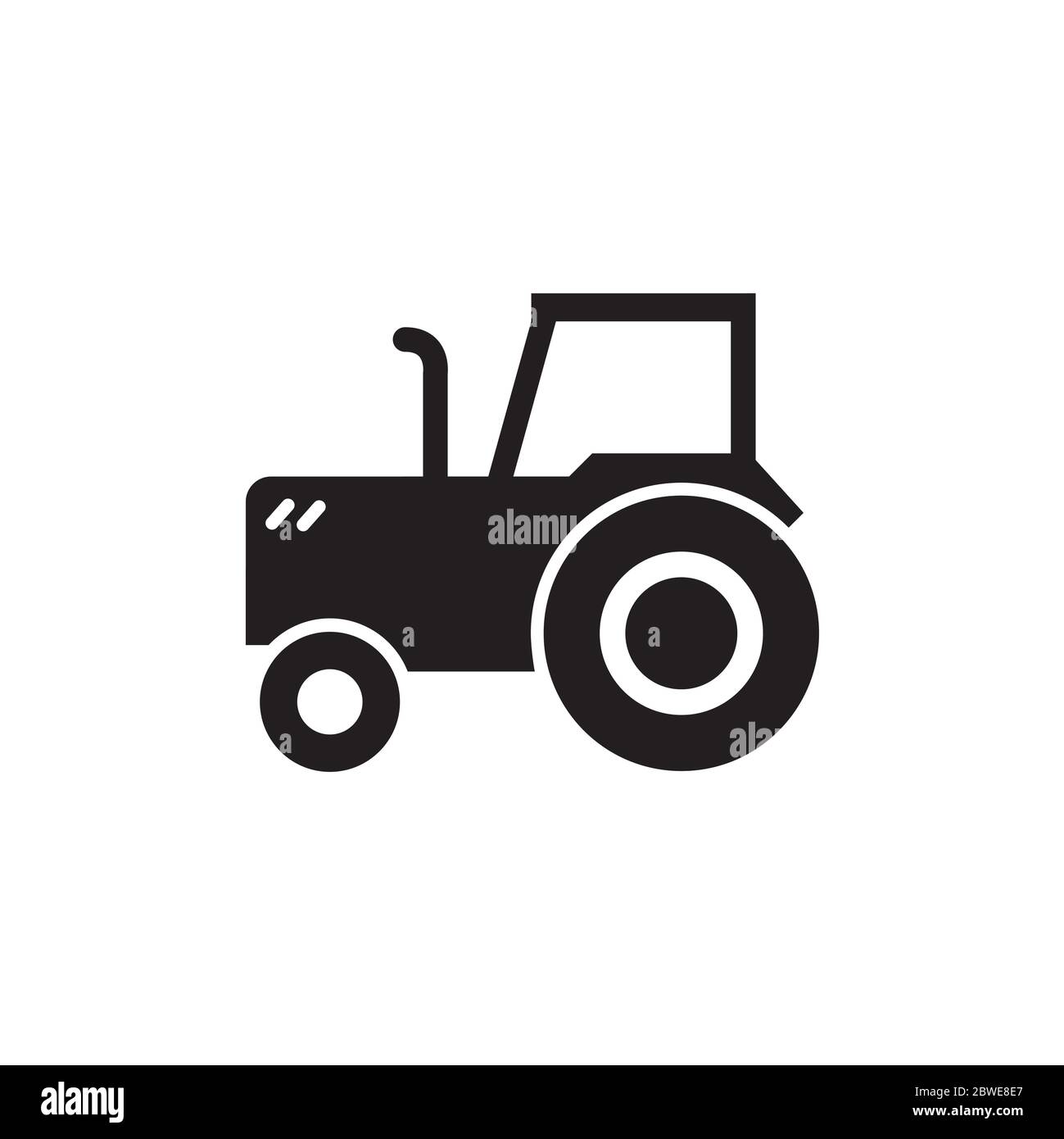 Tractor Icon In Flat Style Vector For Apps, UI, Websites. Black Icon ...