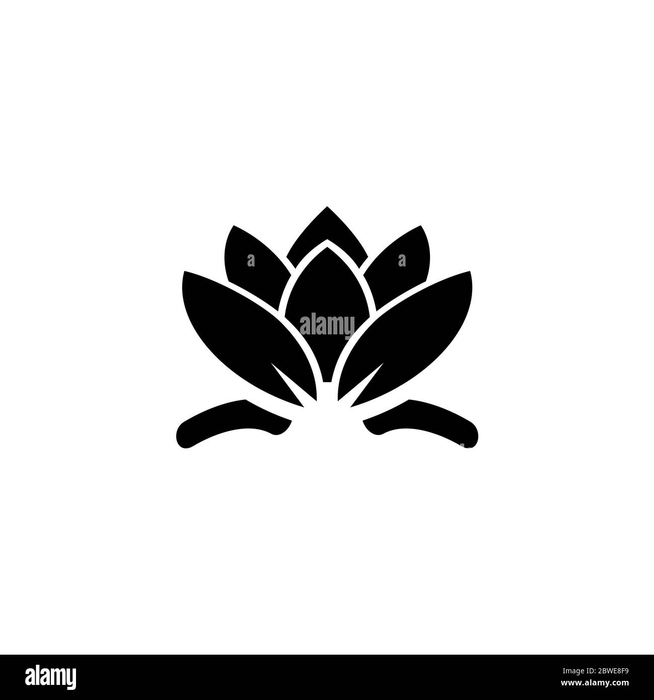 Water Lily Icon In Flat Style Vector For Apps, UI, Websites. Black Icon ...