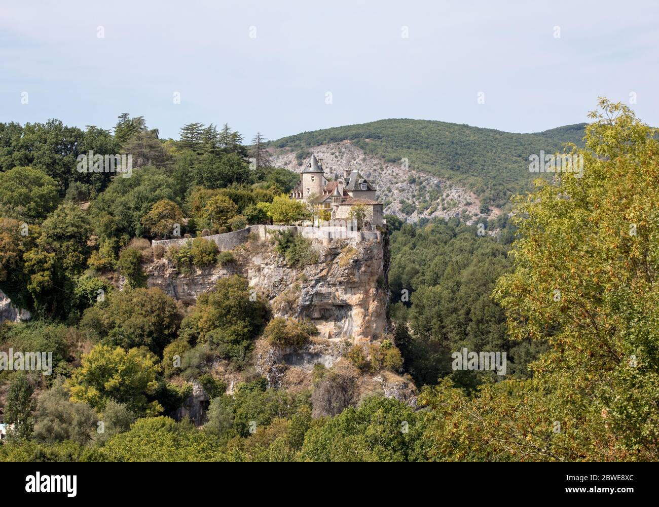 Castle of Belcastel in Lacave. Lot, Midi-Pyrenees, France Stock Photo ...