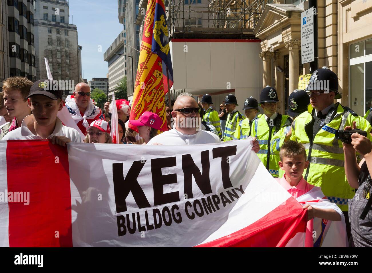 English Defence League (EDL) members on a March organised by group ...