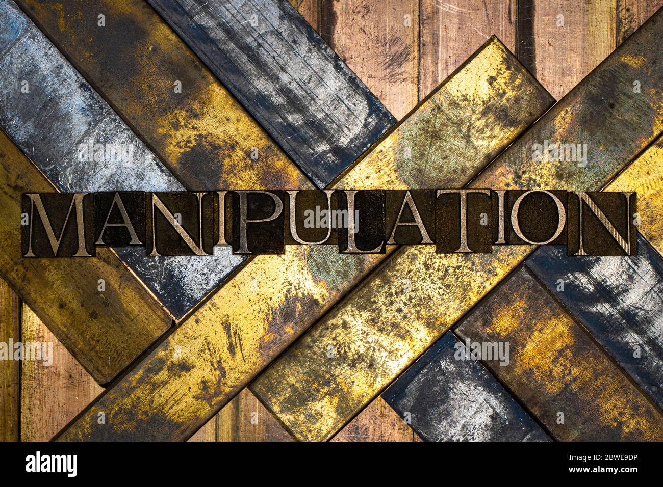 Photo of real authentic typeset letters forming Manipulation text on ...