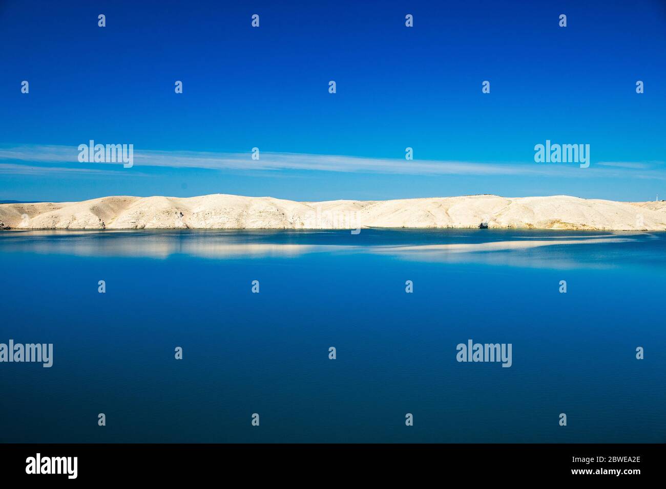 Croatia, Adriatic landscape, rocky desert of Pag island and peaceful ...