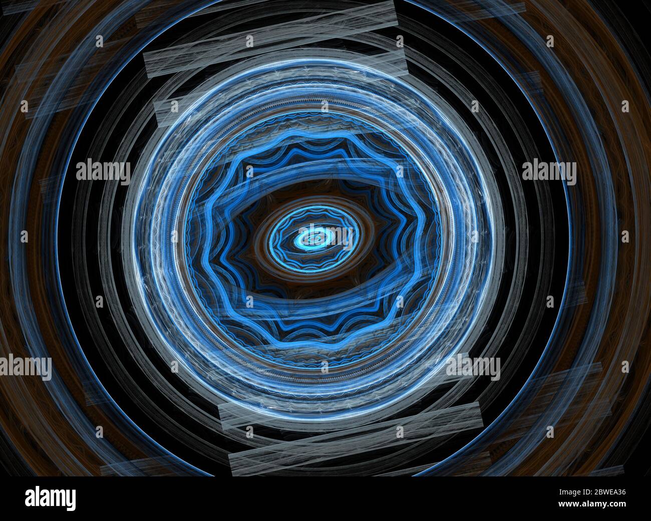Blue abstract round fractal hi-res stock photography and images - Alamy