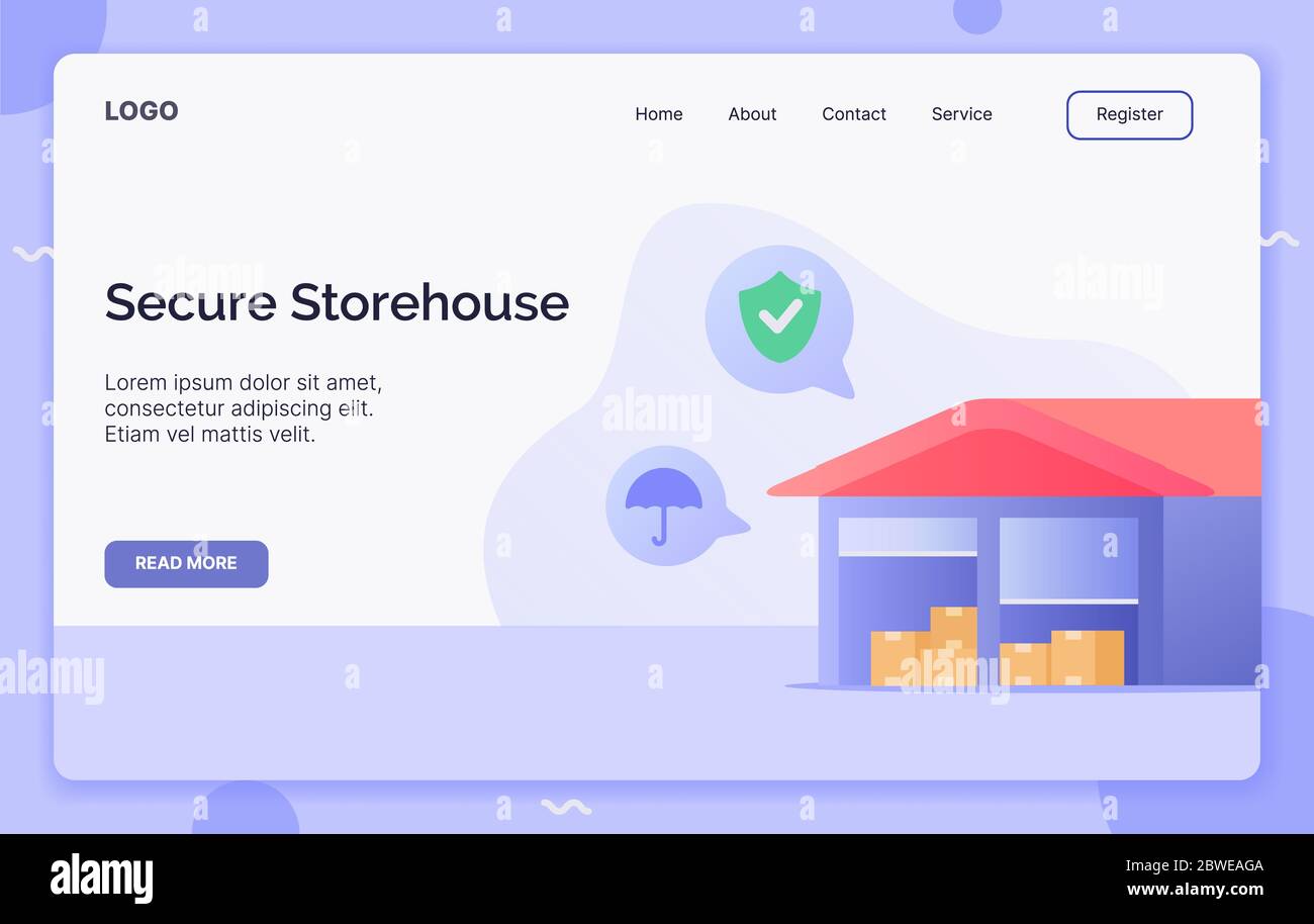 Secure Storehouse campaign concept for website template landing or home ...