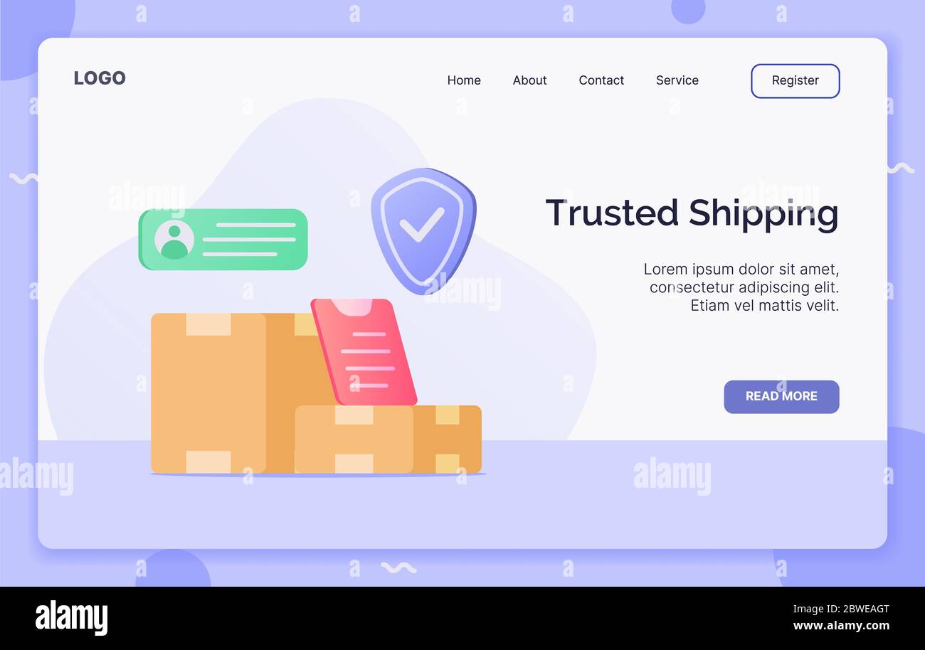trusted shipping concept delivery business campaign for website ...