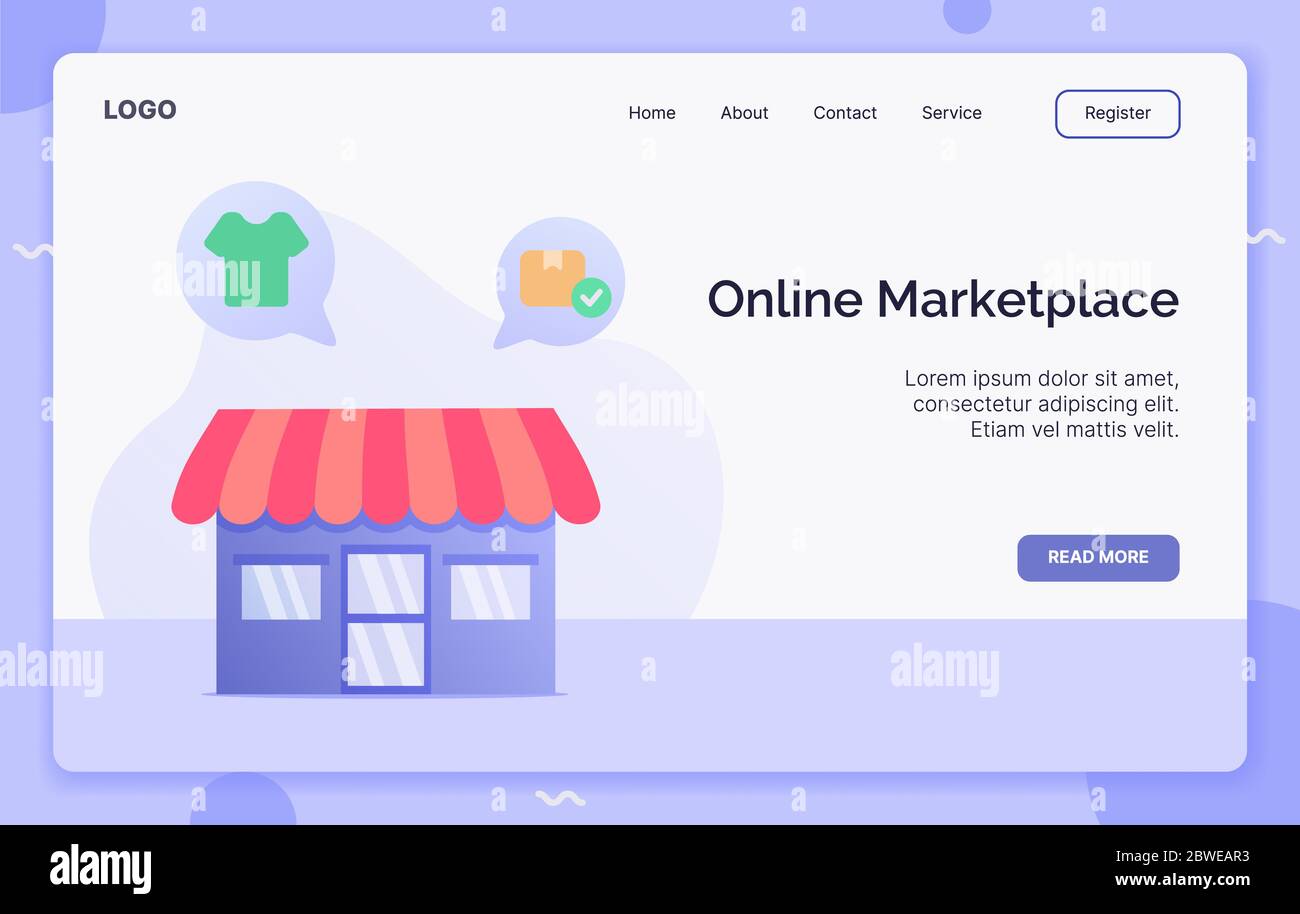 Online Marketplace campaign concept for website template landing or ...