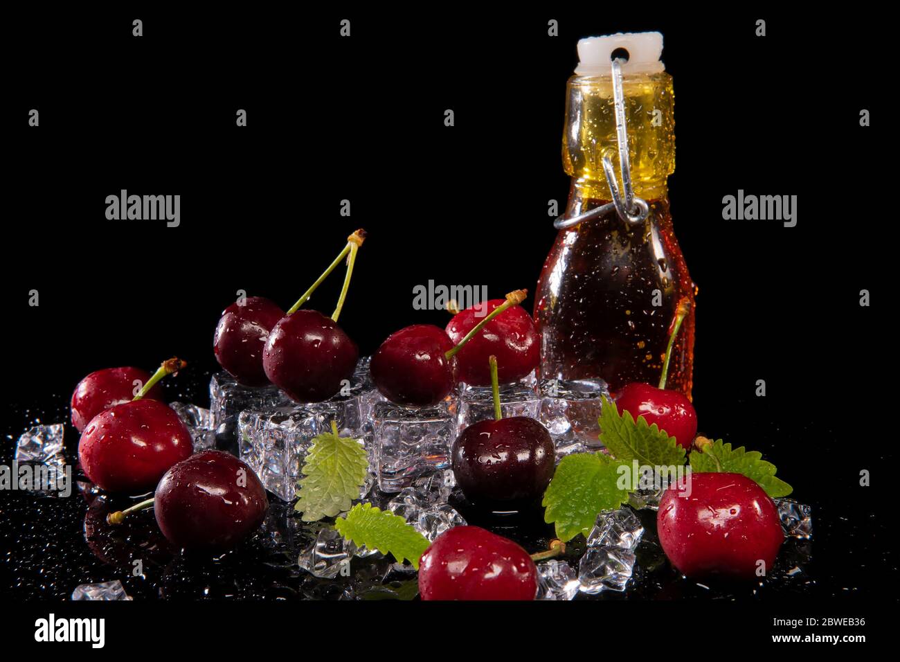 Cherries ice drops juice on hi-res stock photography and images - Alamy