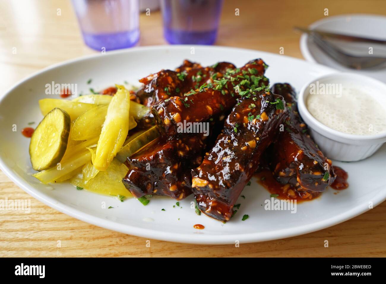 Close up barbecue pork cut ribs Stock Photo - Alamy