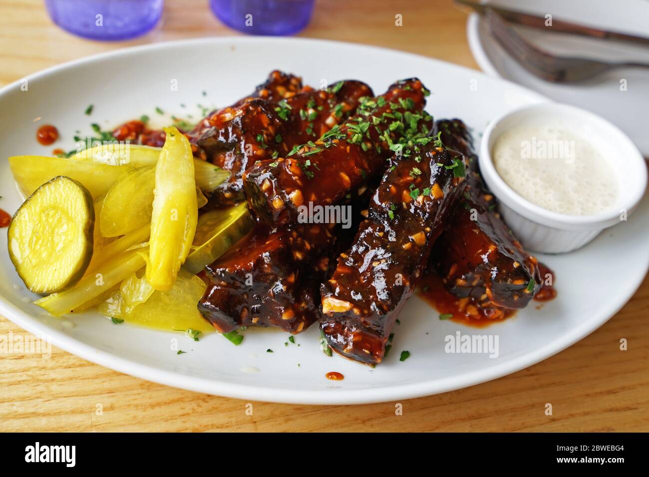 Close up barbecue pork cut ribs Stock Photo - Alamy