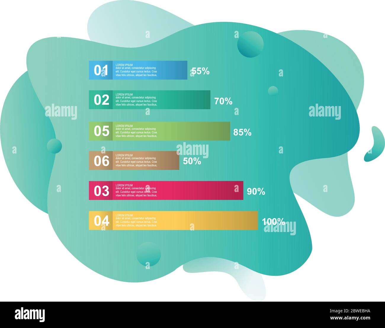 Bar Chart Graph Statistical Business Infographic in Gradient Fluid ...