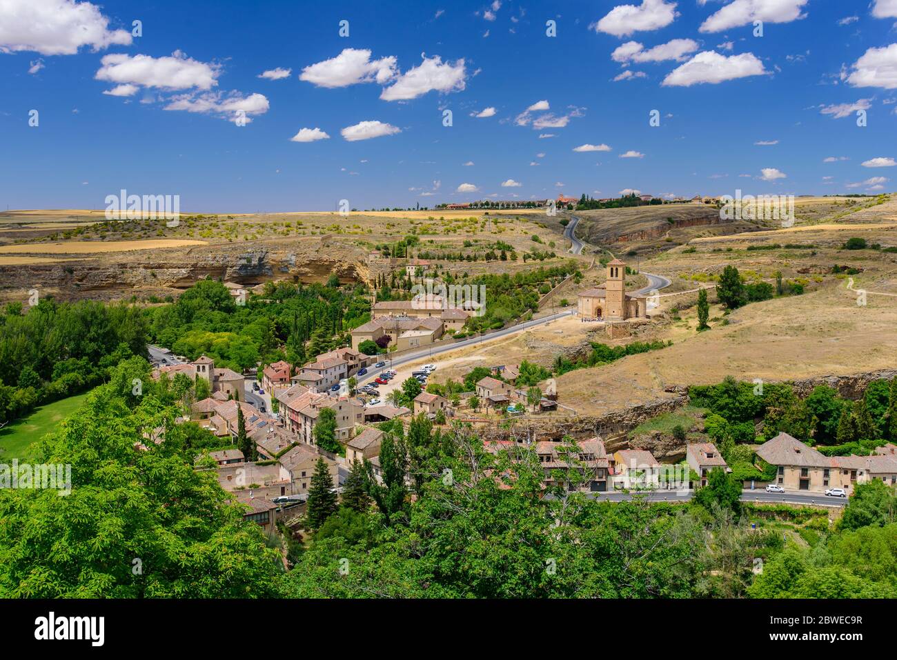 View of woods and plain in Segovia, Spain Stock Photo - Alamy