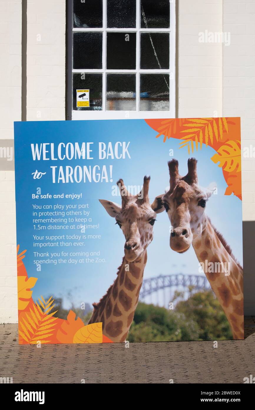 Welcome Back to Taronga post Covid 19/corona virus Stock Photo - Alamy