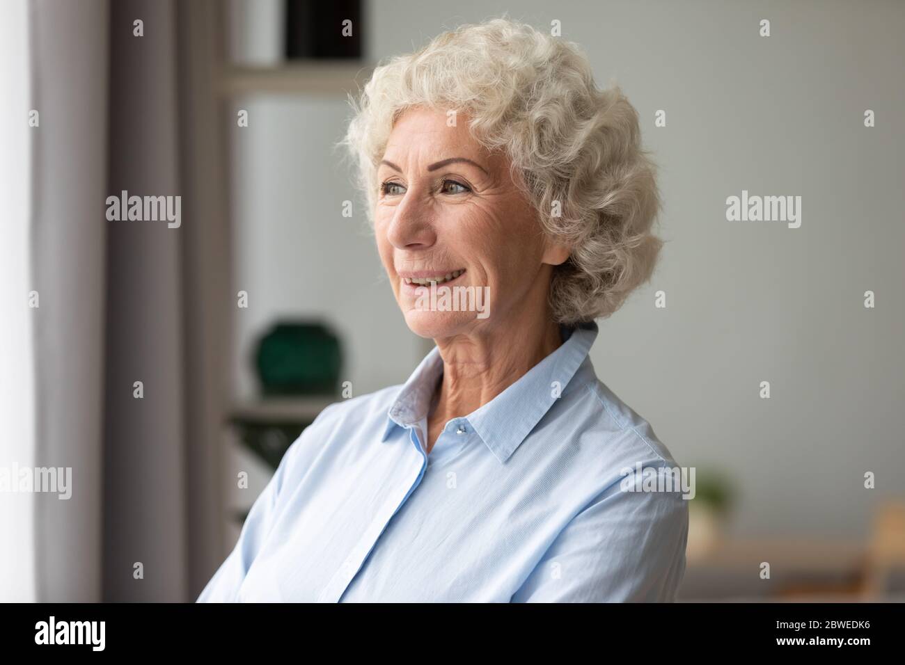 Senior woman smiling enjoy retired life relish new day Stock Photo - Alamy