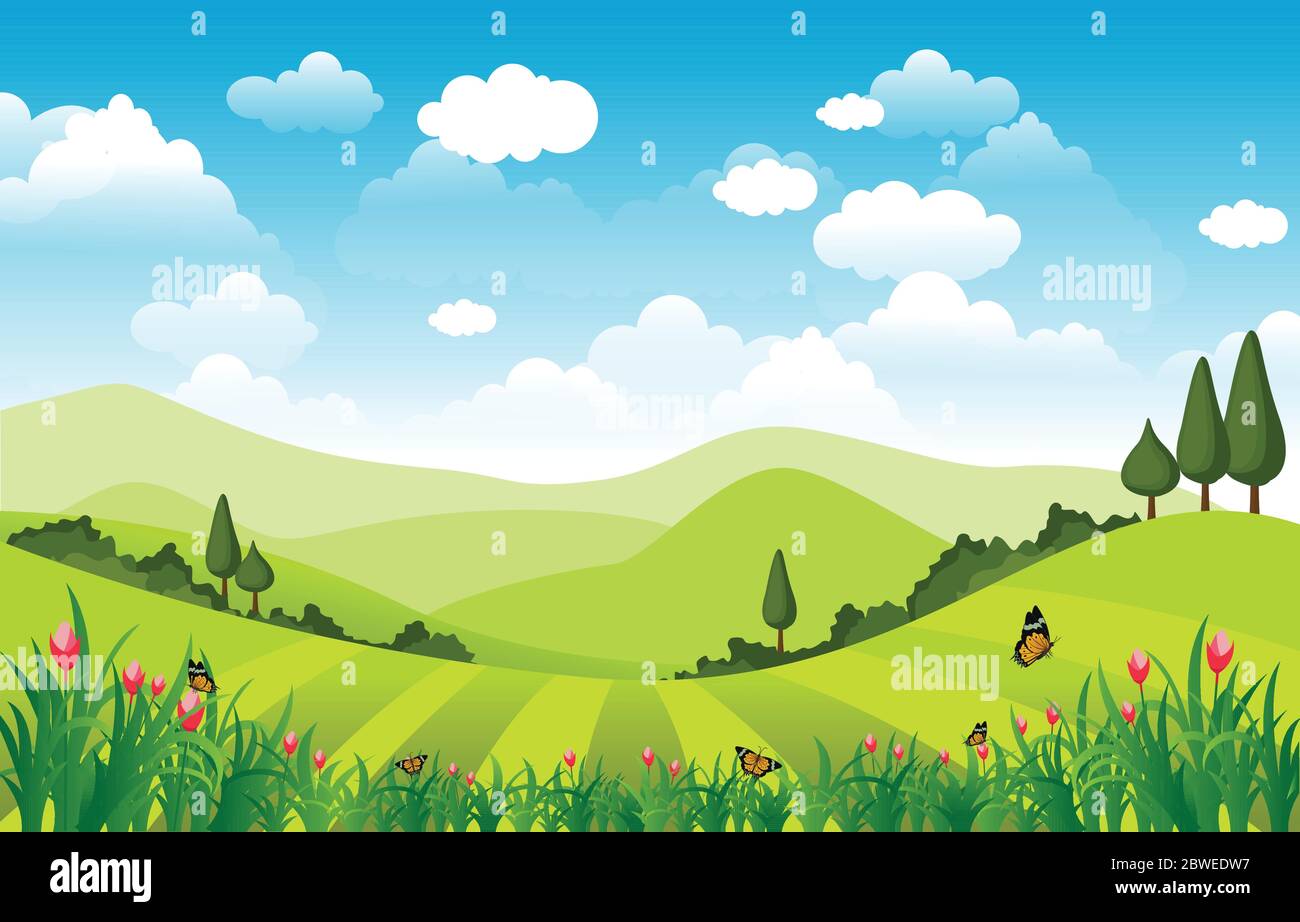 Hill valley view Stock Vector Images - Alamy