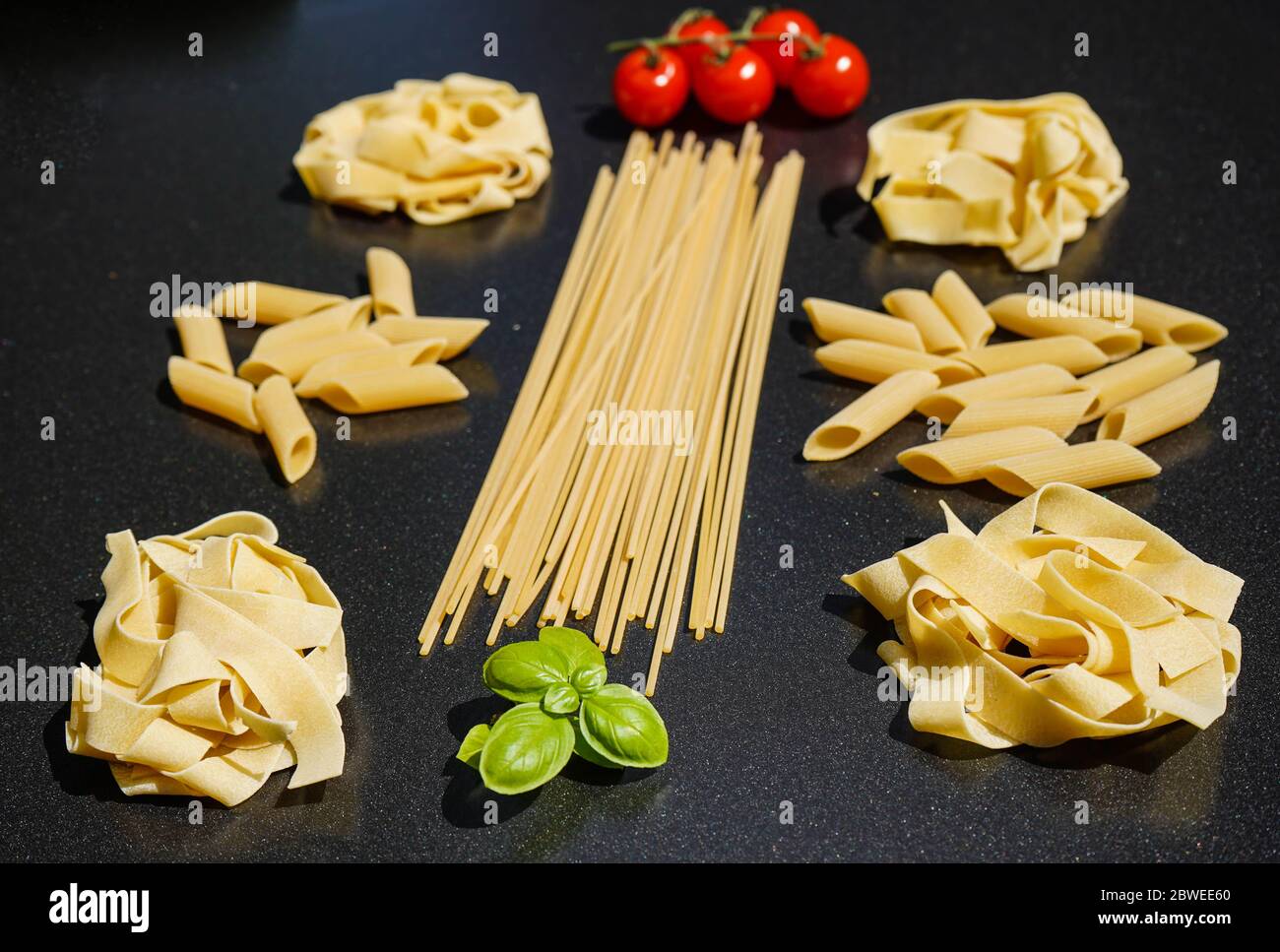 various types of pasta from the Italian Toscana Stock Photo - Alamy
