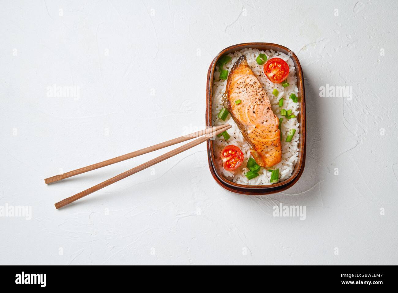 Japanese style lunch bento box. Take away or food delivery concept ...