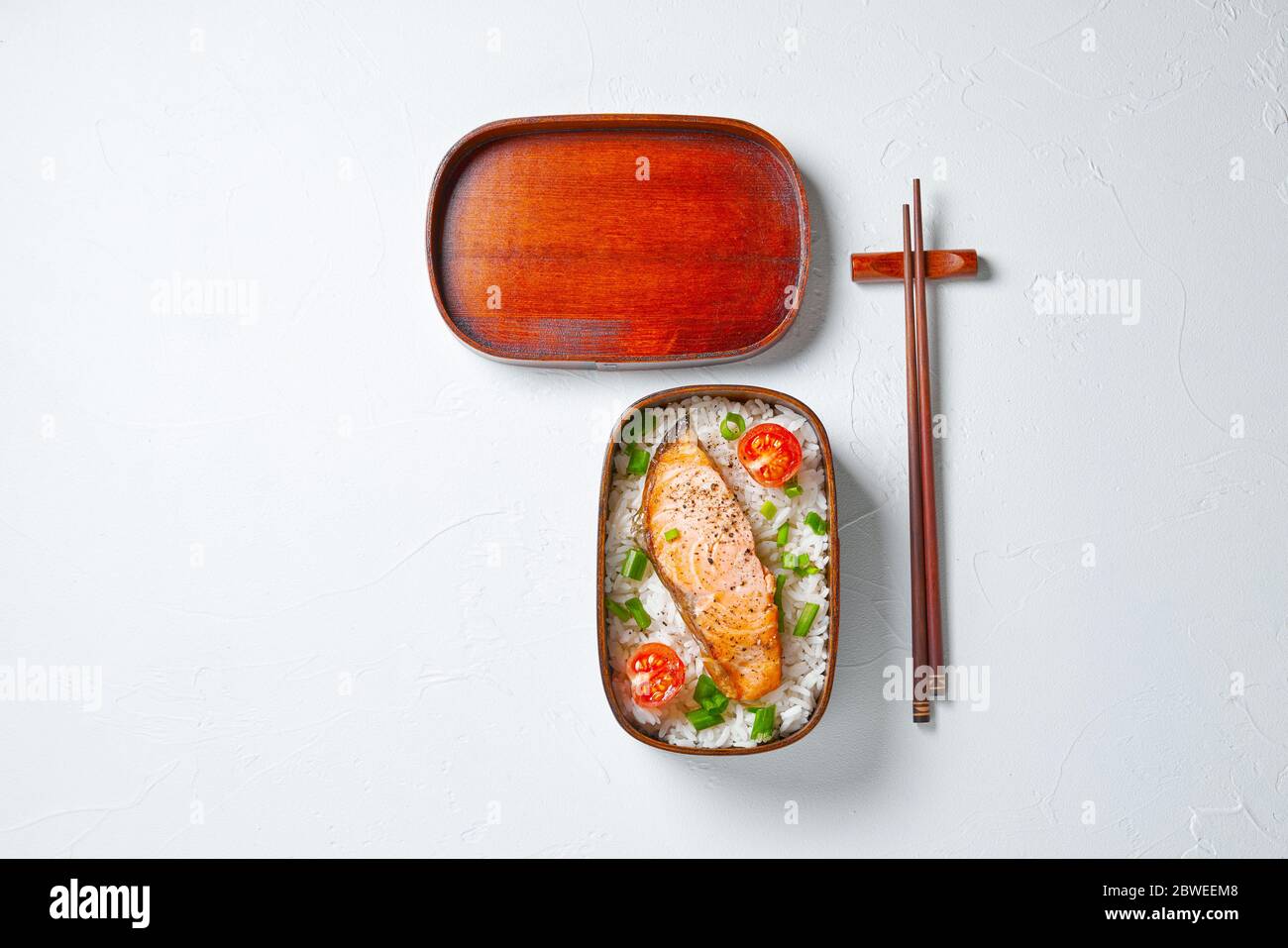 Japanese style lunch bento box. Take away or food delivery concept ...