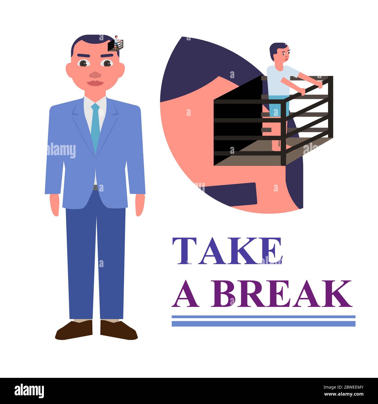 Break serious thinking Stock Vector Images - Alamy