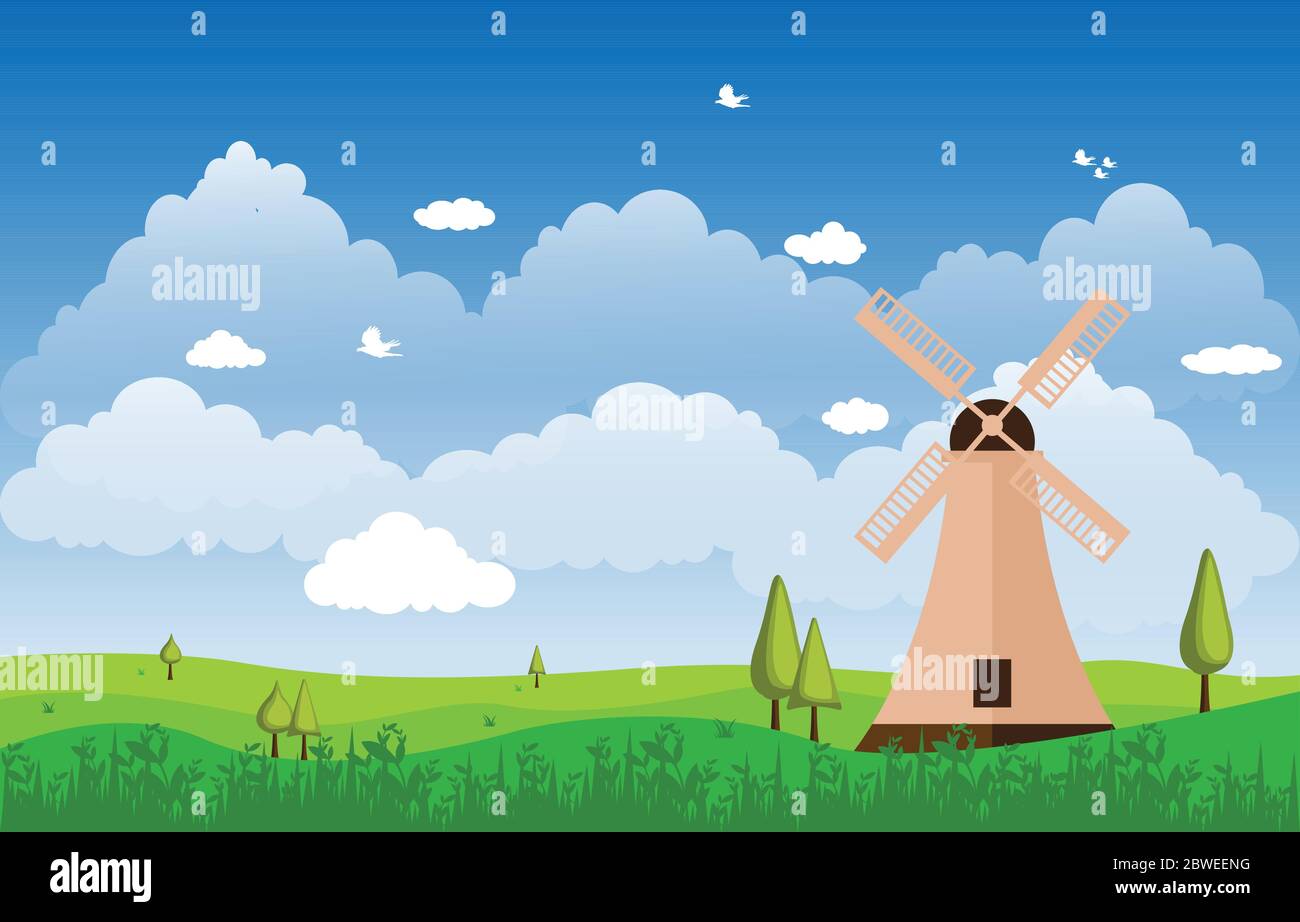 Landscape farm with nature Stock Vector Images - Alamy