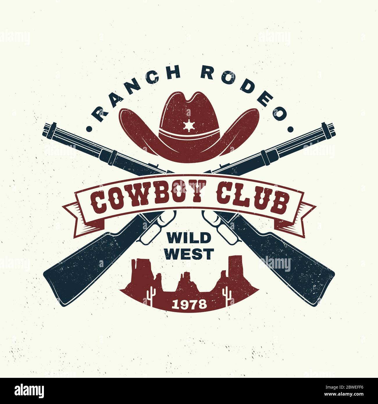 Cowboy club badge, t-shirt. Ranch rodeo. Vector illustration. Concept ...