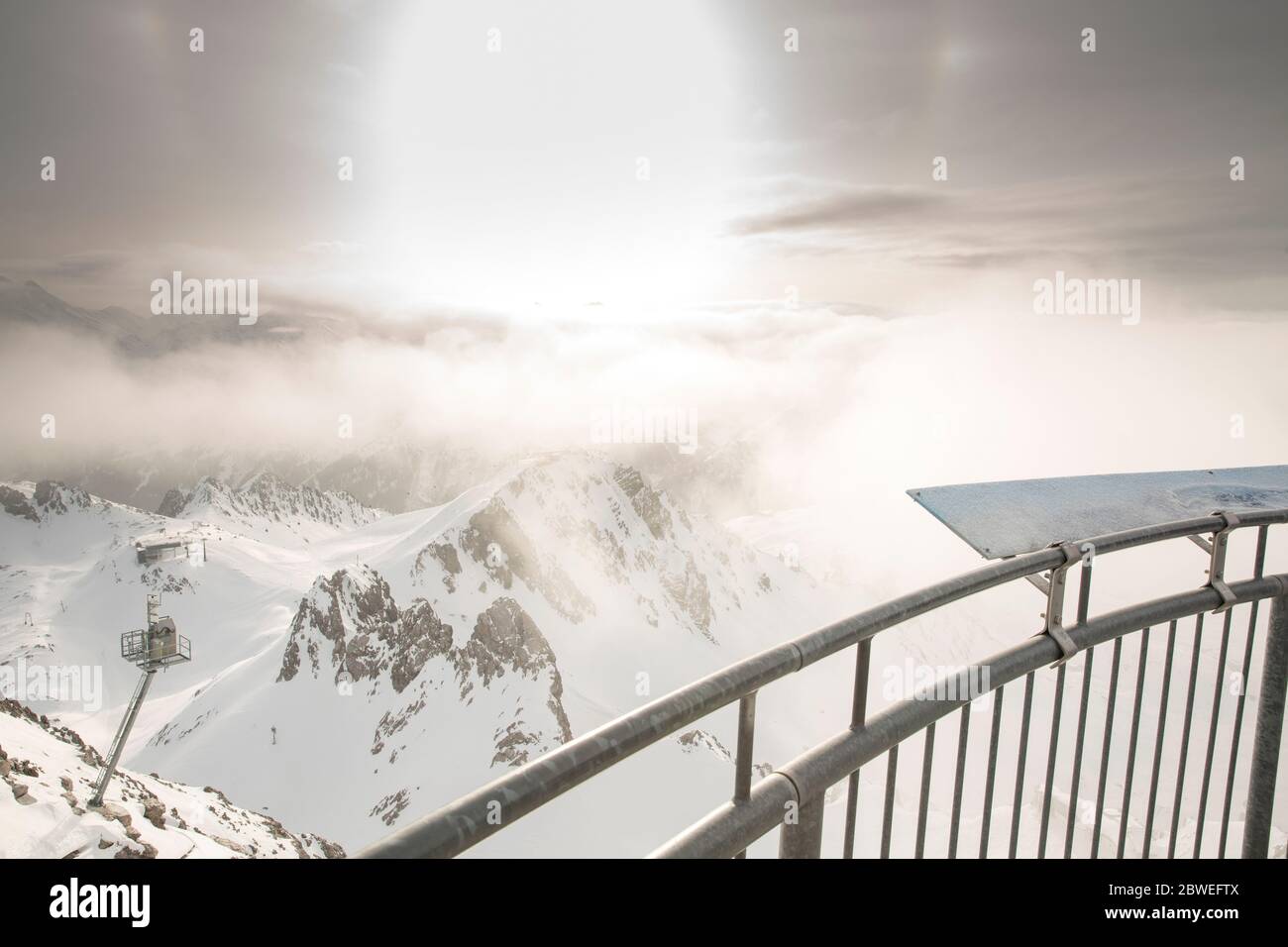 viewpoint called Valluga in 3000 meter altitude above sea level in the ...