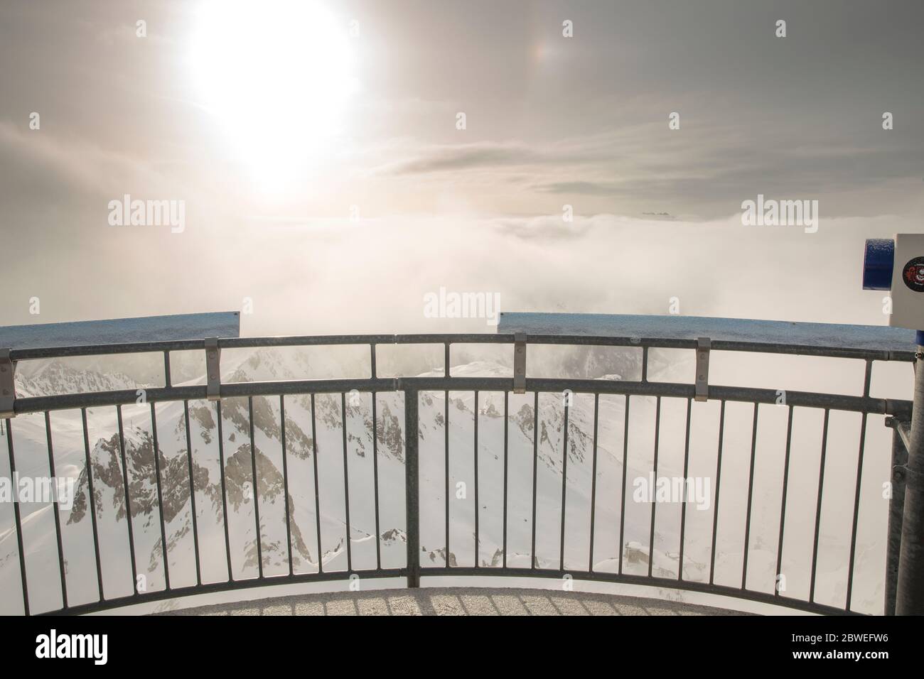 viewpoint called Valluga in 3000 meter altitude above sea level in the ...