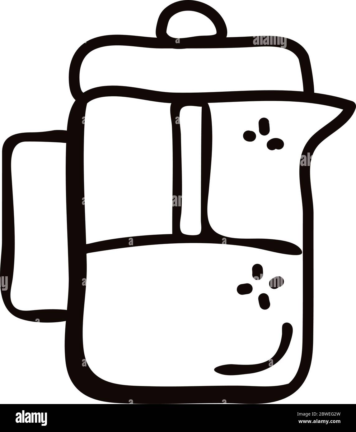 cafetiere with plunger line style icon vector design Stock Vector Image ...