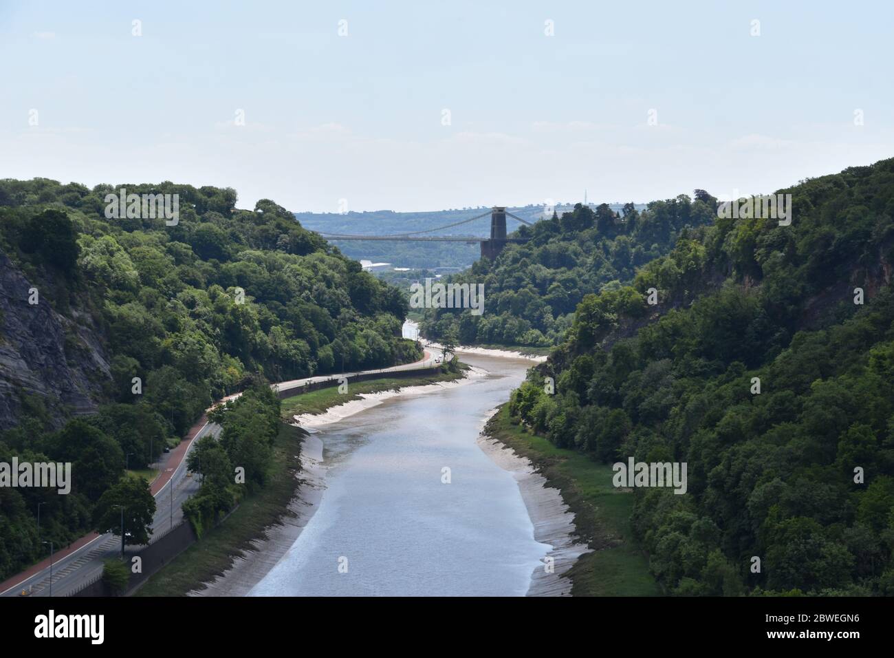A view of Clifton Suspension Bridge, Bristol, Avon Gorge Cliffs and the ...